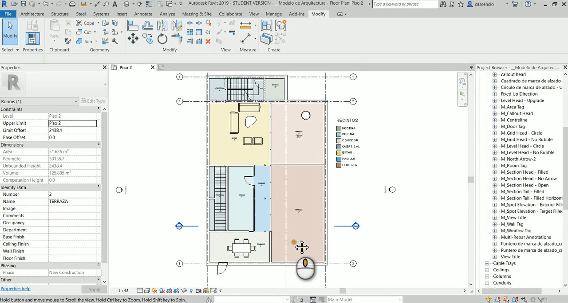 Rooms color fill legend – IBIM
