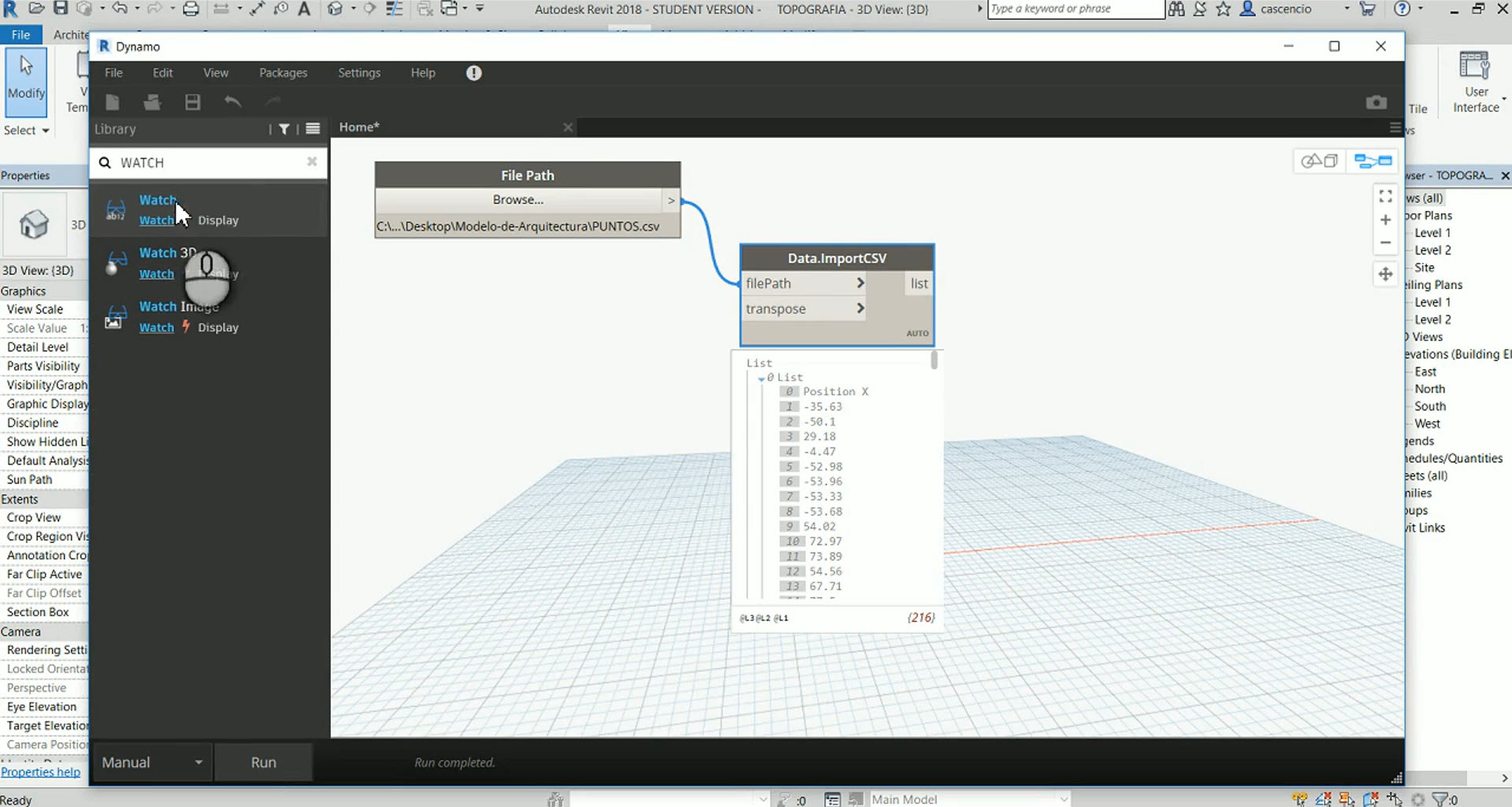 Import csv – revit – family by center point – IBIM