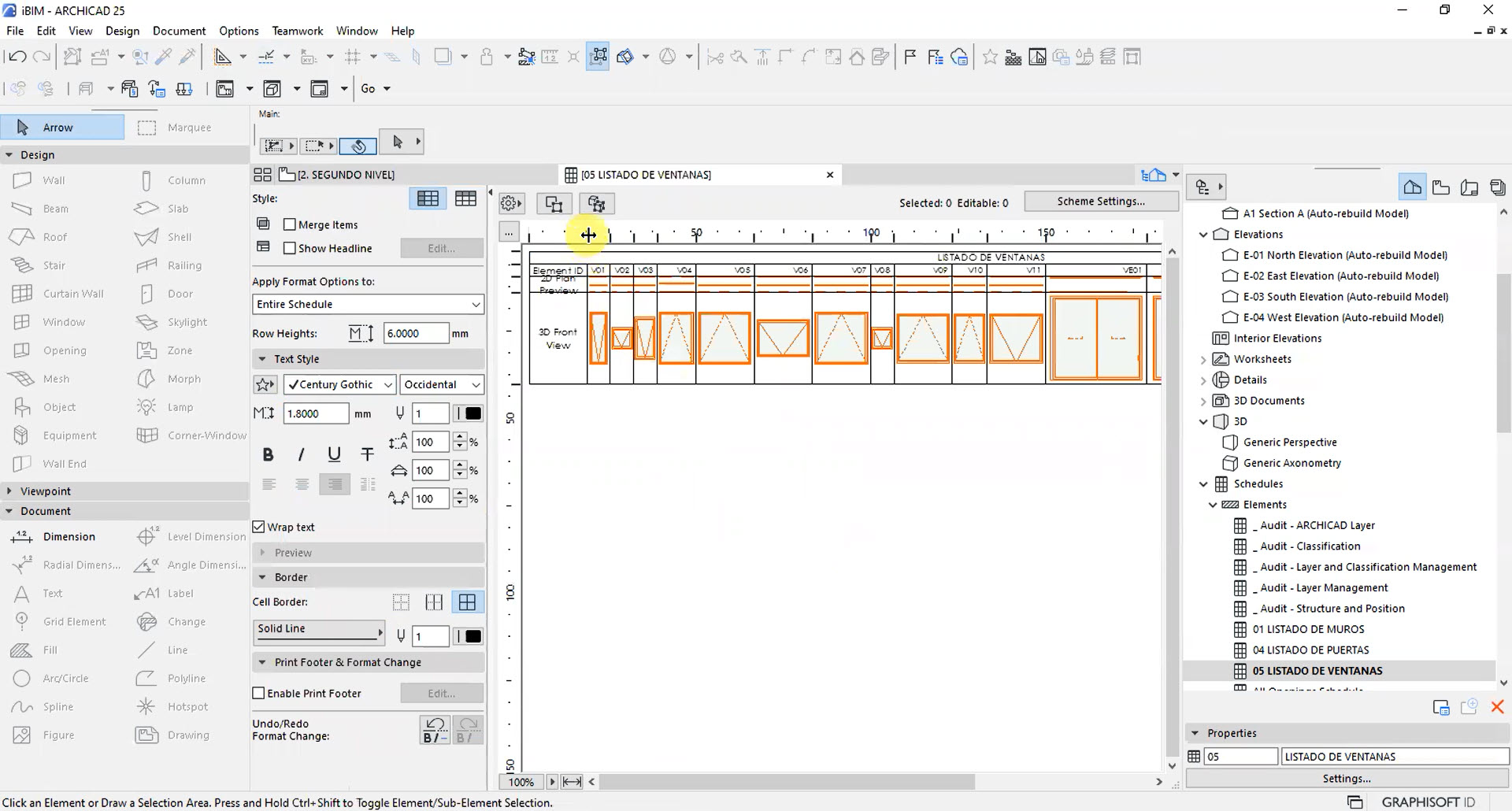 Conteo Ventanas Archicad Cuantificación Simbología Esquema – IBIM